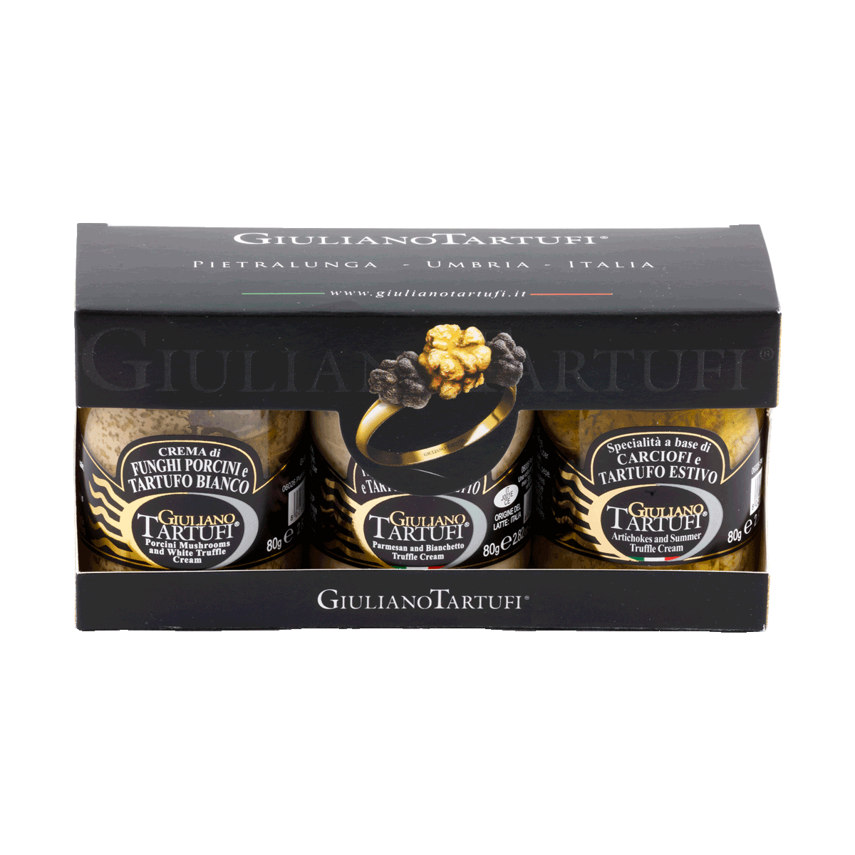 3 Truffle products composition | 80g - Gift Boxes - Giuliano Tartufi